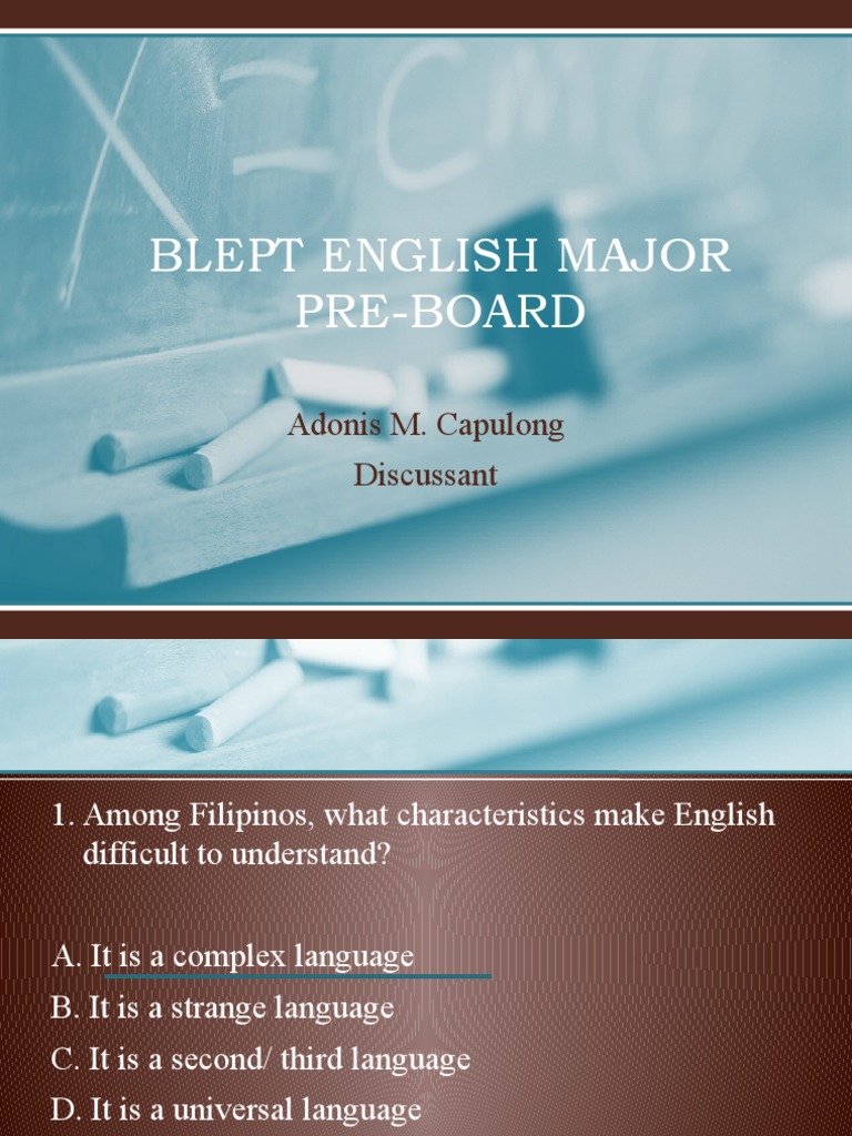 Blept English Major Pre-Board | PDF | Narration | Unconscious Mind