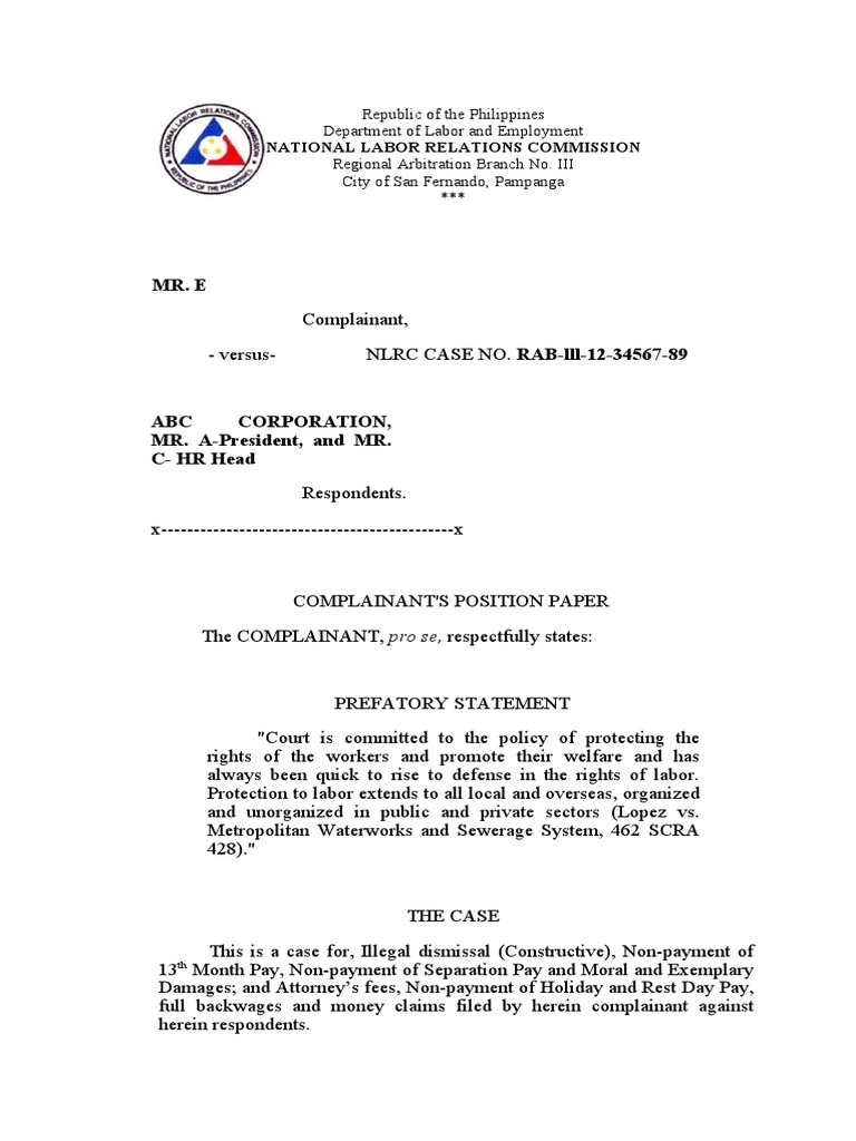 Position Paper-Complainant OJT Exam | Download Free PDF | Damages ...