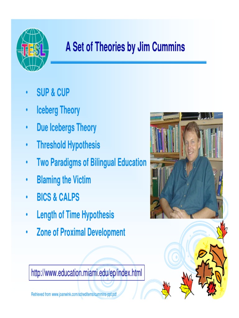 Jim Cummins' Theories of Bilingualism | PDF | First Language | Minority ...