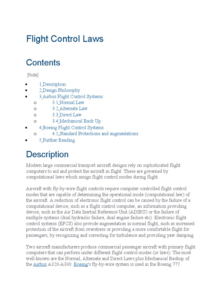 Flight Control Laws | PDF | Aircraft Flight Control System | Aviation