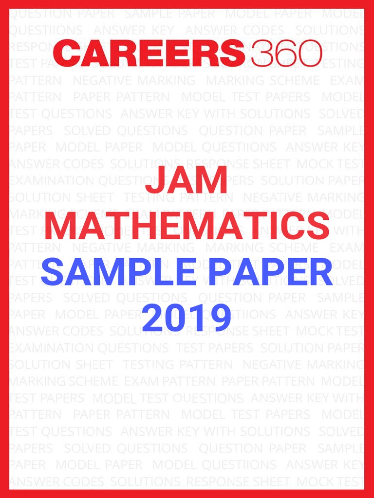 JAM 2019 Mathematics Sample Paper | PDF | Multiple Choice | Matrix ...
