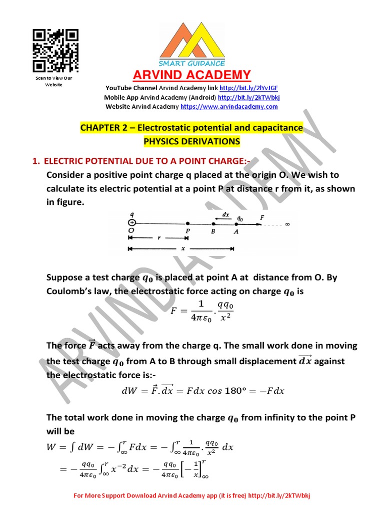 Chapter 2: Electrostatic Derivations | PDF