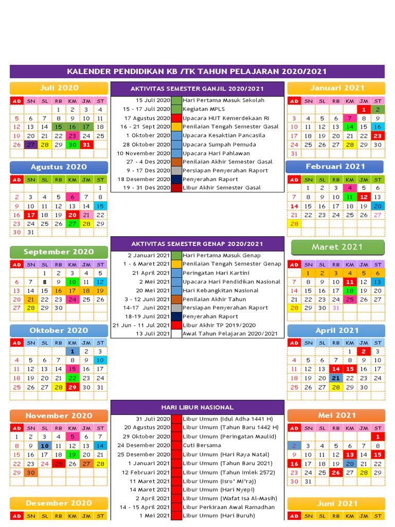 Kalender Pendidikan TK | PDF