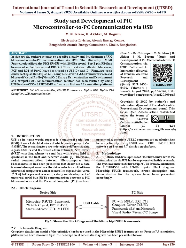 Study and Development of PIC Microcontroller To PC Communication Via ...