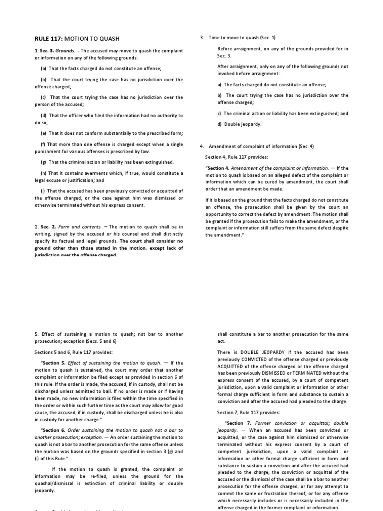 RULE 117 To 120 PDF | PDF | Double Jeopardy | Acquittal