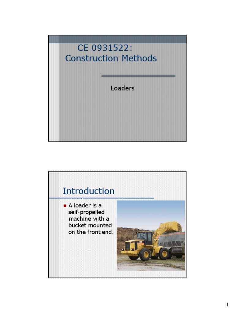Lec 11 Loaders | PDF | Loader (Equipment) | Land Vehicles