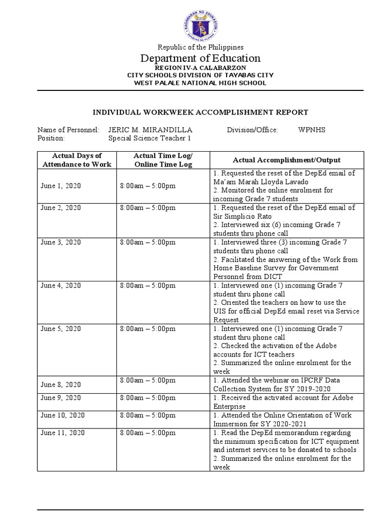 IWAR-June 1-30,2020-JMM | PDF | Educational Technology | Teachers