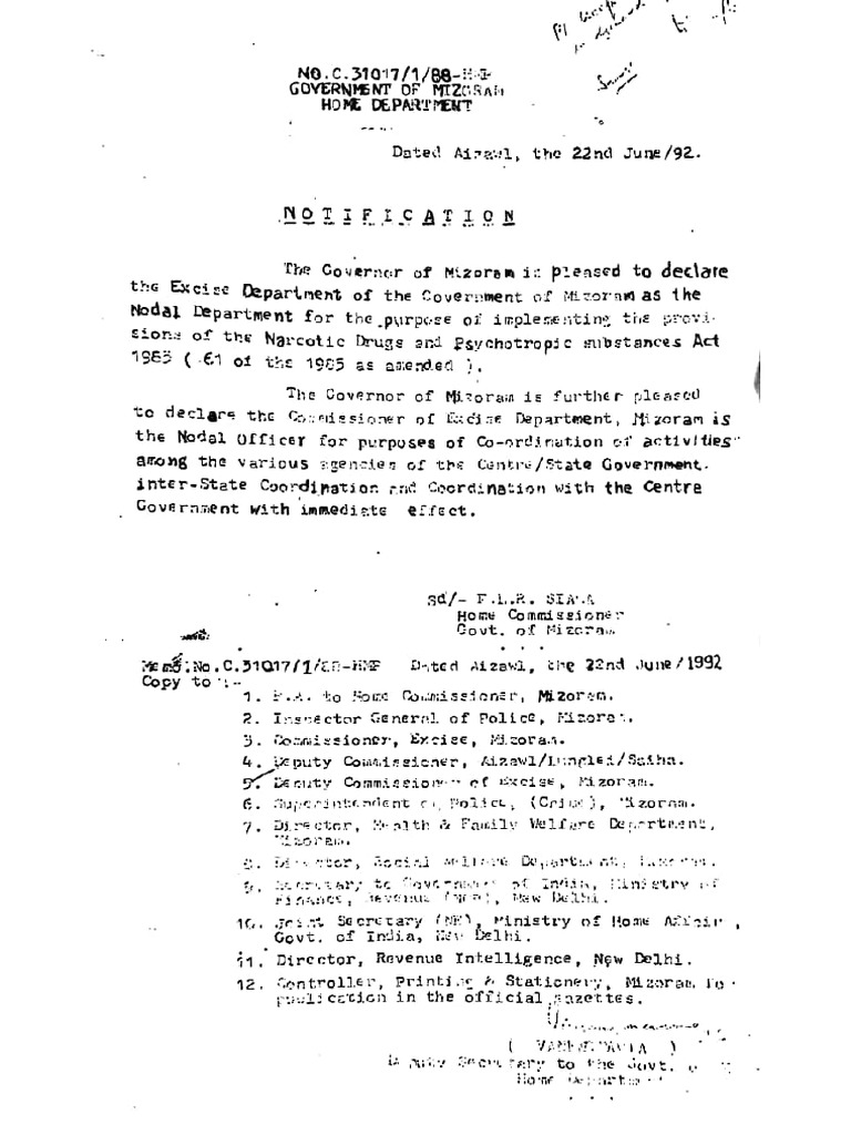 Important NDPS Act Notifications | PDF