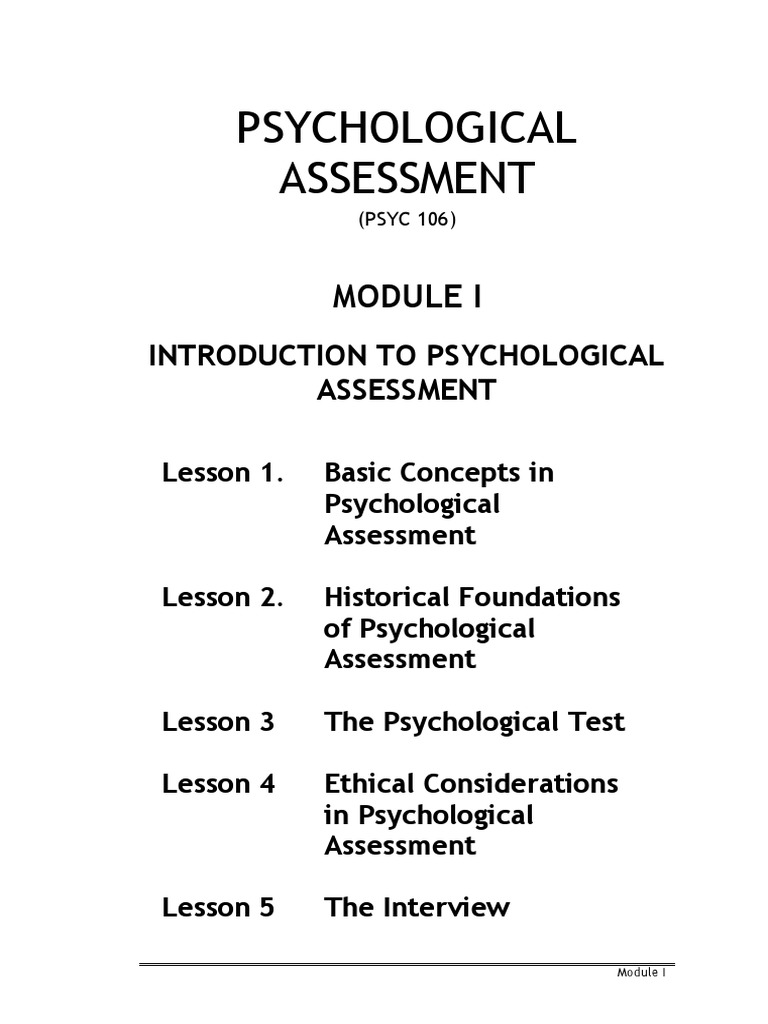Introduction To Psychological Assessment | PDF | Psychological Testing ...