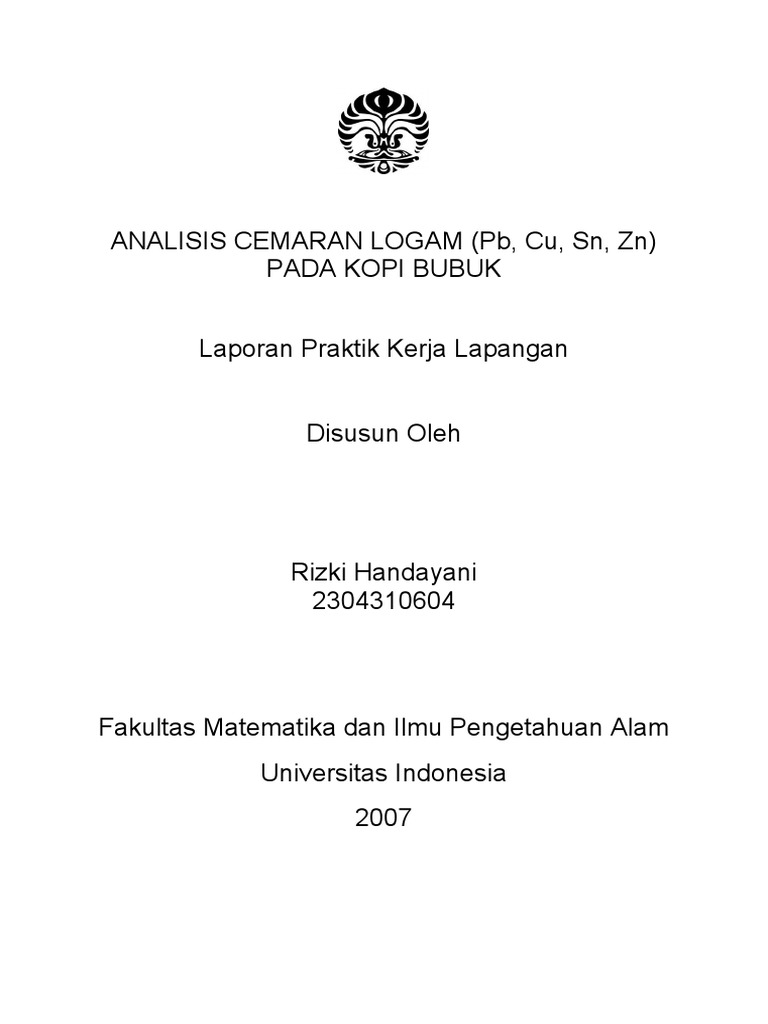 Analisis Logam Berbahaya di Kopi Bubuk | PDF | Sains & Matematika
