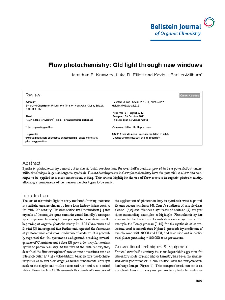 Flow Photochemistry PDF | PDF | Photochemistry | Ultraviolet