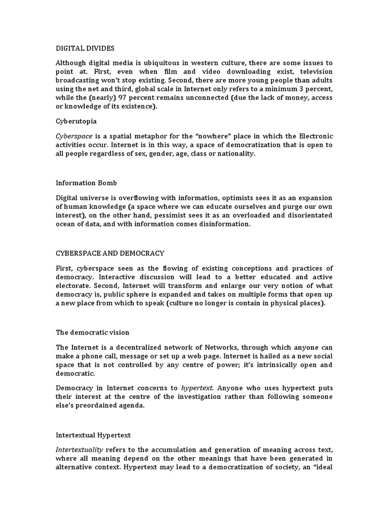 Digital Media and Democracy Dynamics | PDF | Internet | Cyberspace