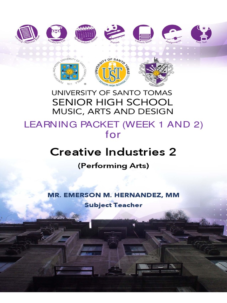 1 - UST SHS MAD Learning Packet - CI2 - WEEK 1 & 2 | PDF | Theatre | Learning