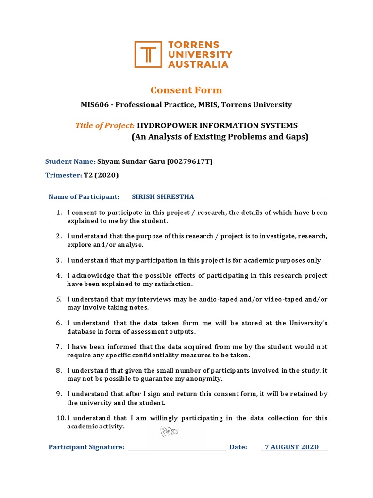 Consent Form: Title of Project | PDF