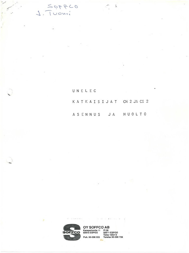 UNELEC - Katkaisijat - CN2 - Ja CS2 | PDF