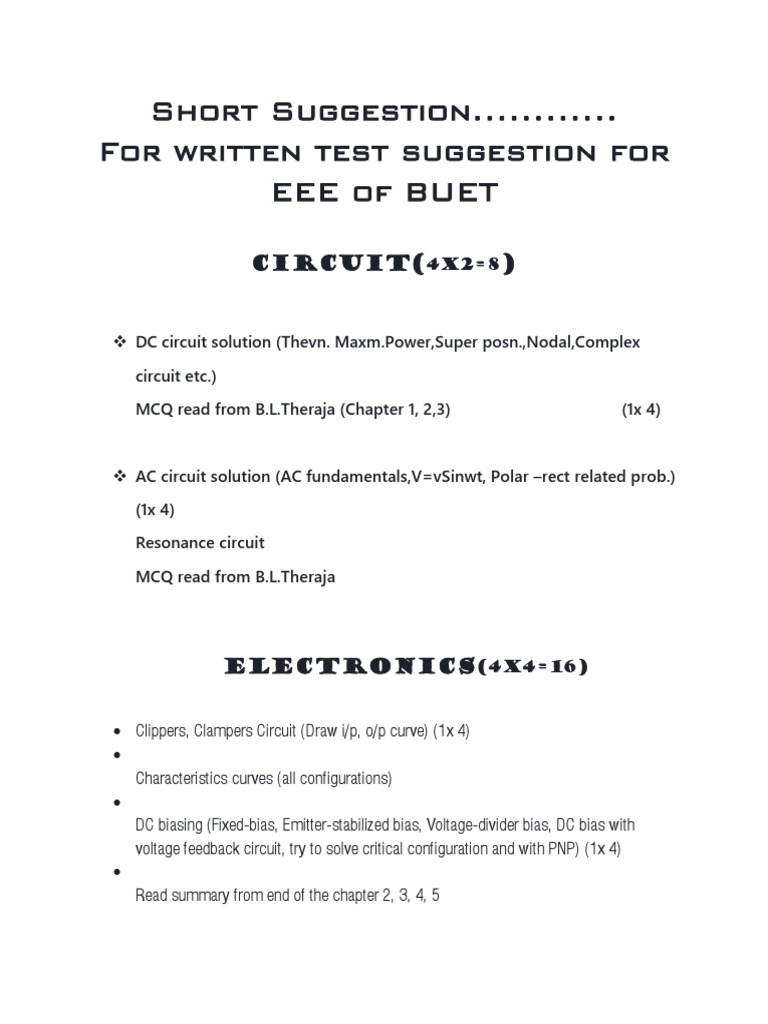 BUET EEE Exam Prep: Circuit & Systems | PDF | Electric Motor | Electrical Engineering