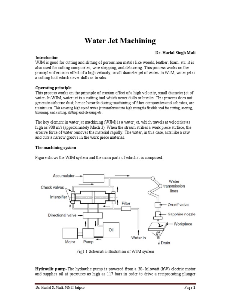 Water Jet Machining: Dr. Harlal Singh Mali | PDF | Nozzle | Jet Engine