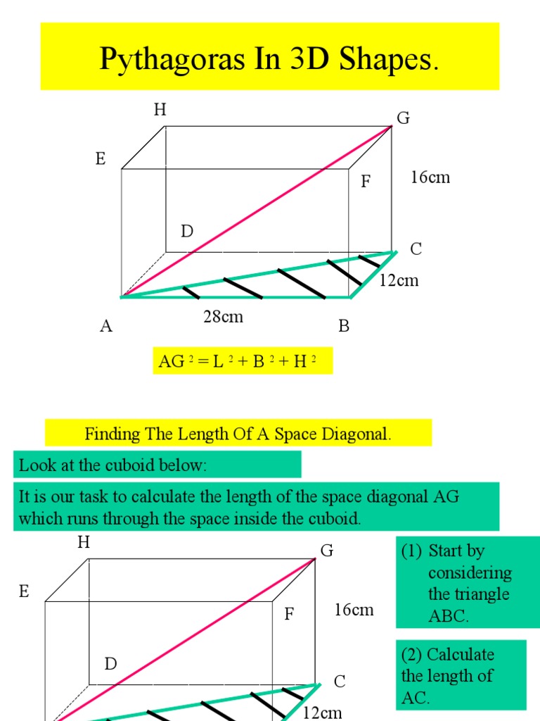 Pythagoras in 3D Shapes | PDF | Classical Geometry | Geometry