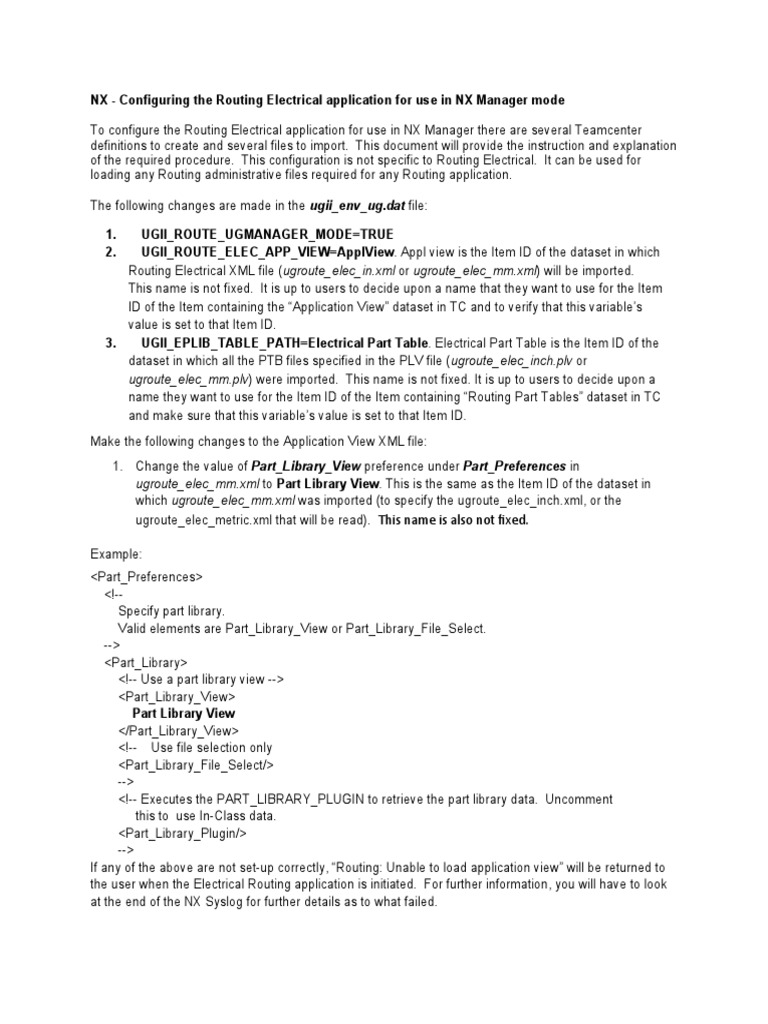 Configuring NX Electrical Routing Setup | PDF | Xml | Parsing