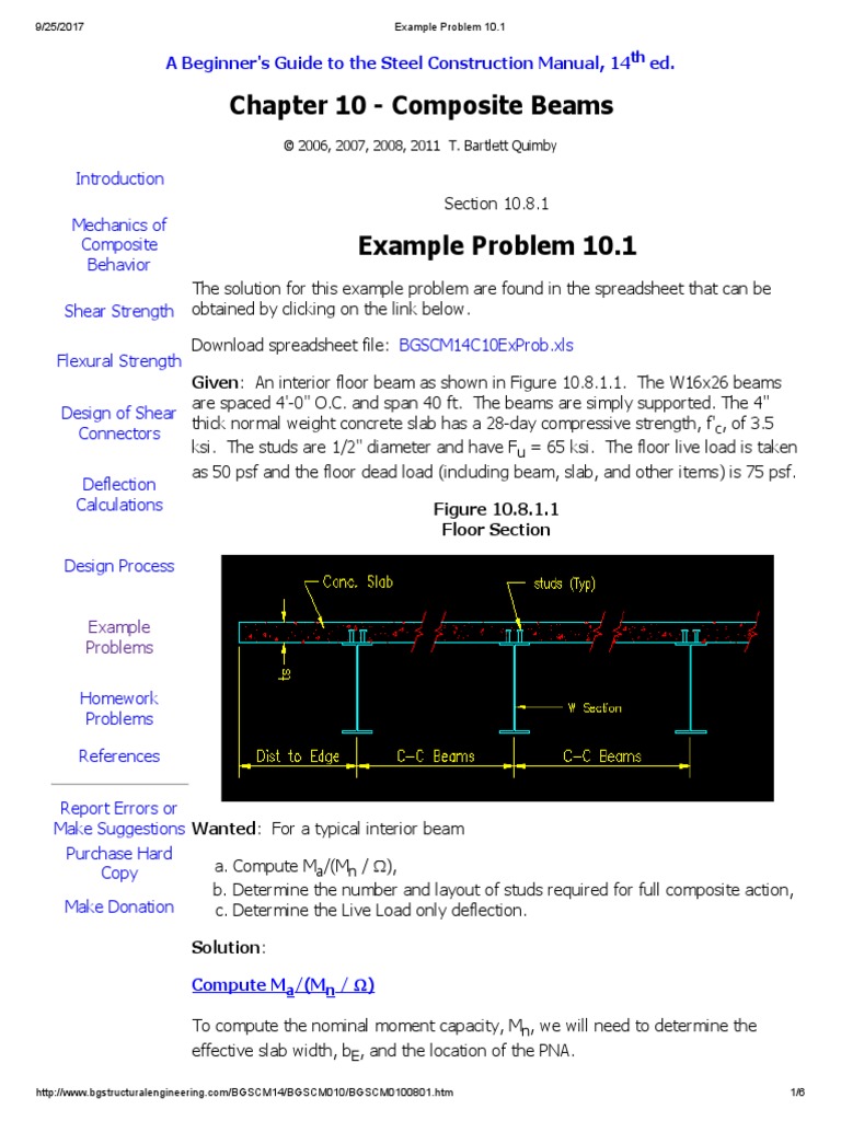 Chapter 10 - Composite Beams: Example Problems | Download Free PDF ...
