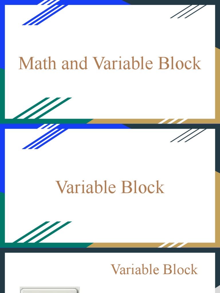 Variable and Math Block | PDF
