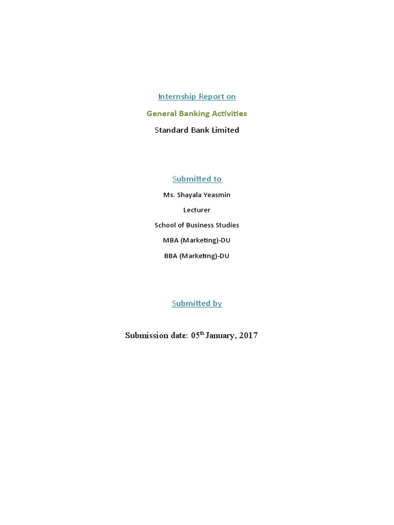 General Banking Activities of Standard Bank Ltd. | PDF | Cheque | Banks
