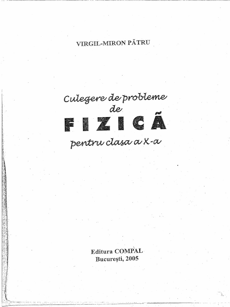 Culegere Probleme Fizica Clasa X Apdf PDF | PDF