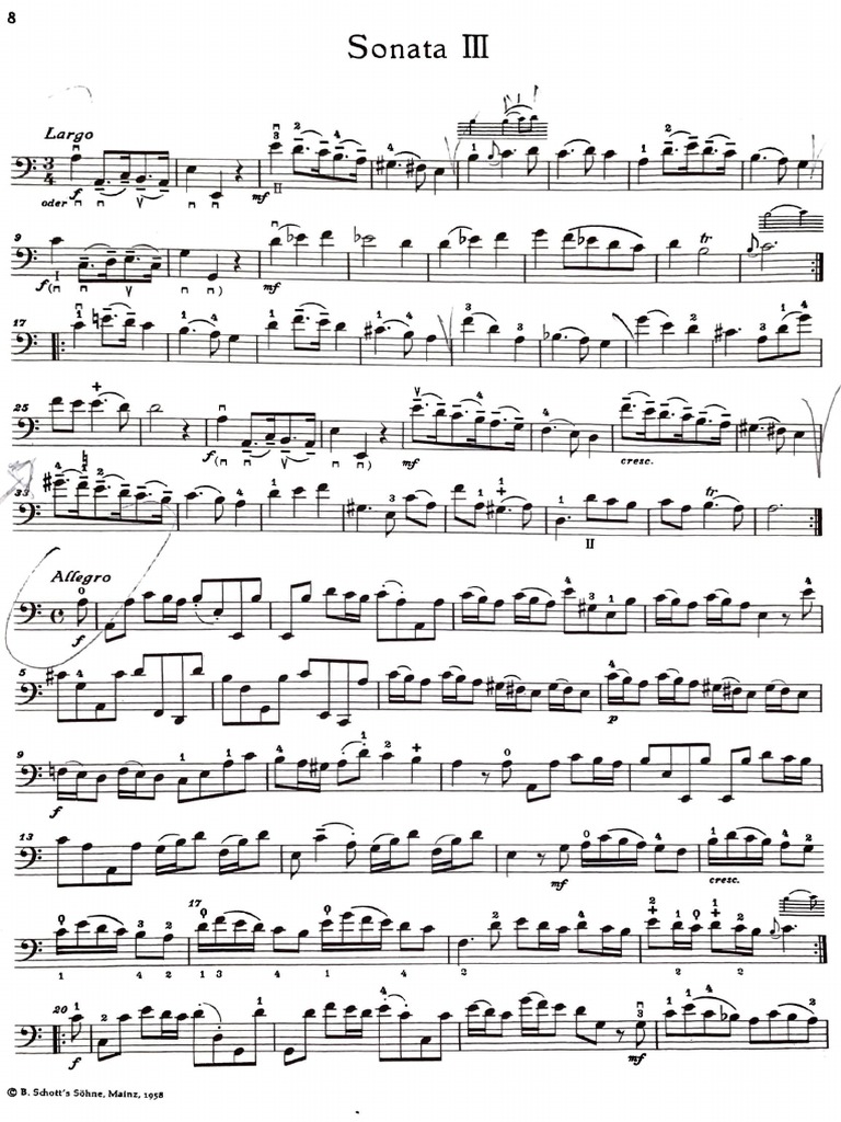 Sonata para Cello Barroca | PDF