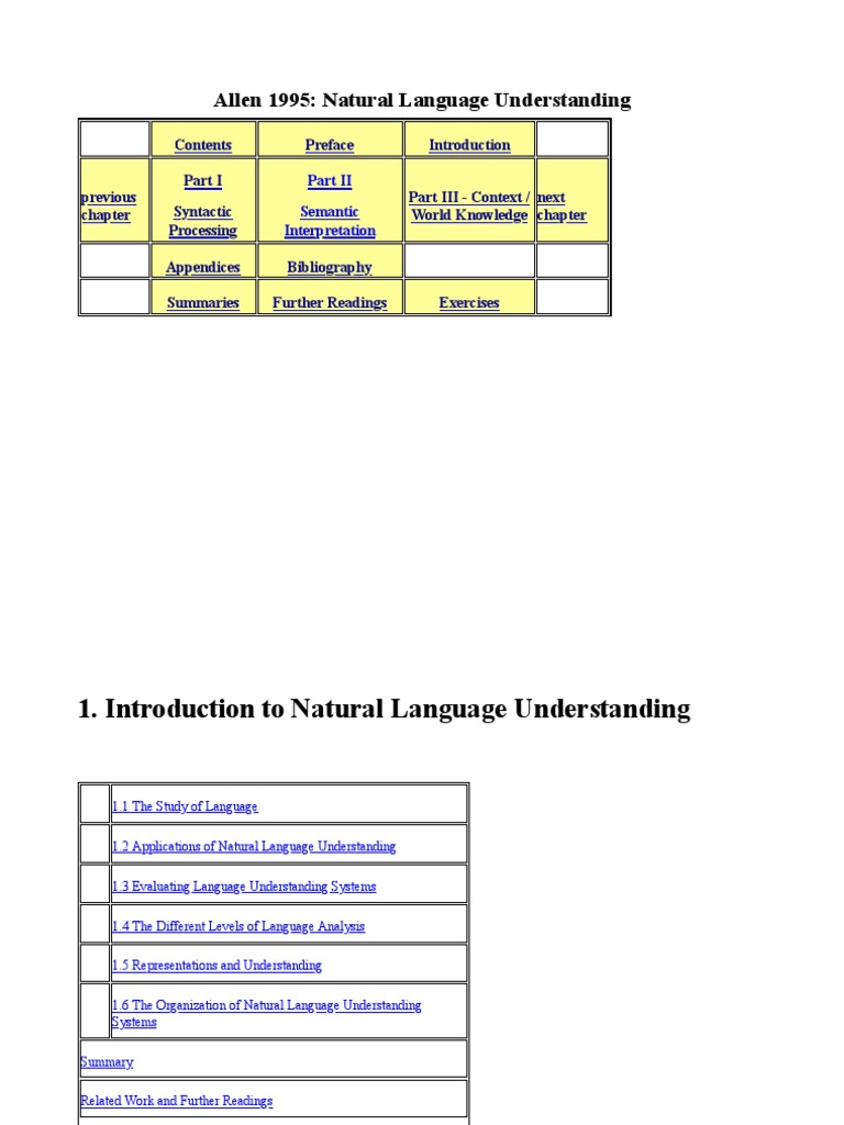 Natural Language Understanding - James Allen PDF | PDF | Phrase ...