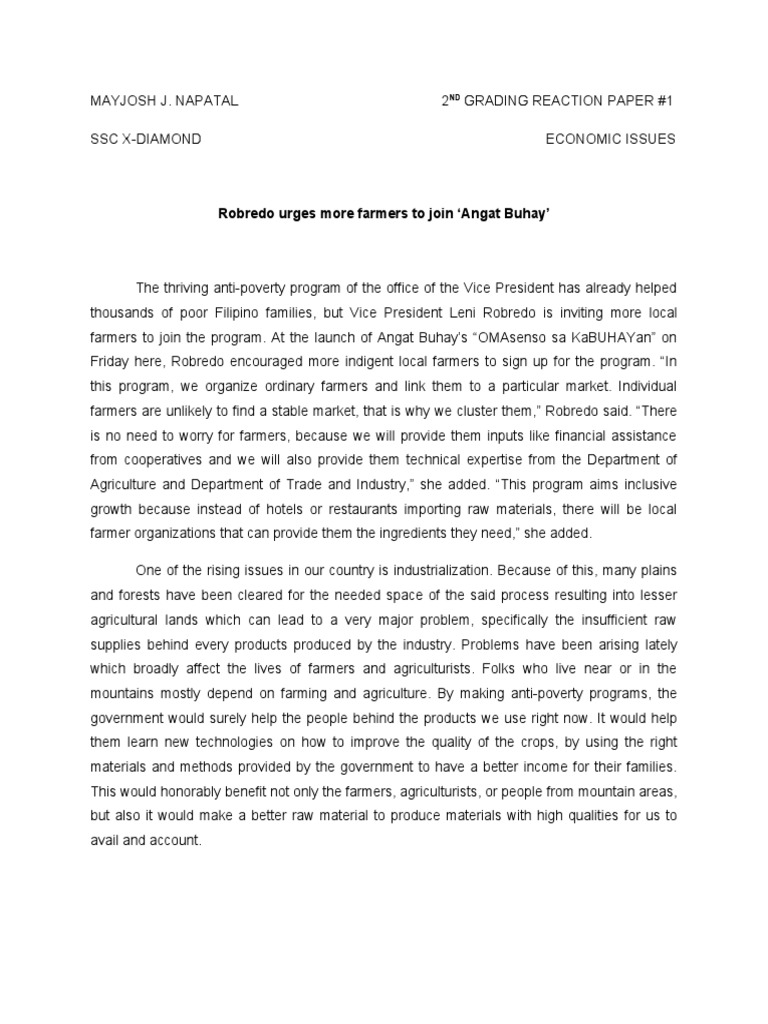 AP - Reaction Paper #7 | PDF