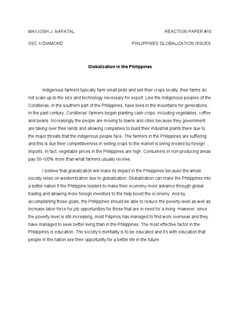 AP - Reaction Paper #10 | PDF