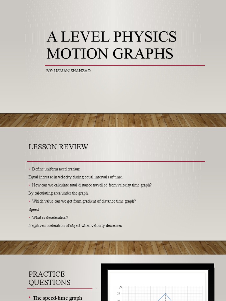 A Level Physics Motion Graphs: By: Usman Shahzad | PDF