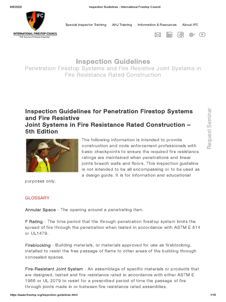Inspection Guidelines - International Firestop Council | PDF | Civil ...