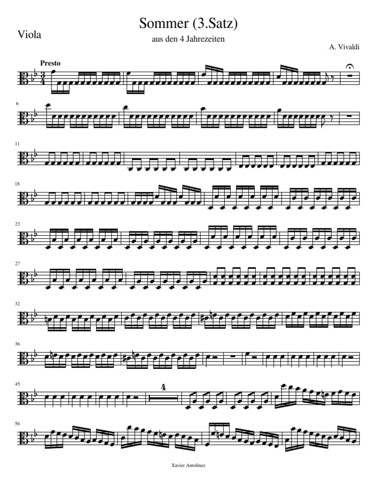 Sommer (3.satz) : Viola | PDF
