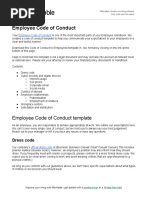 Employee Code of Conduct Company Policy PDF | PDF | Employment | Behavior