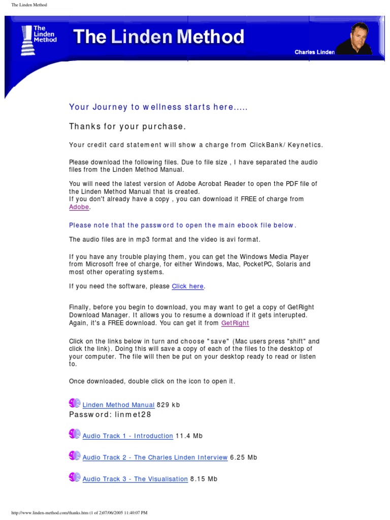 The Linden Method Downloads Page PDF | PDF | Computer File | Computing