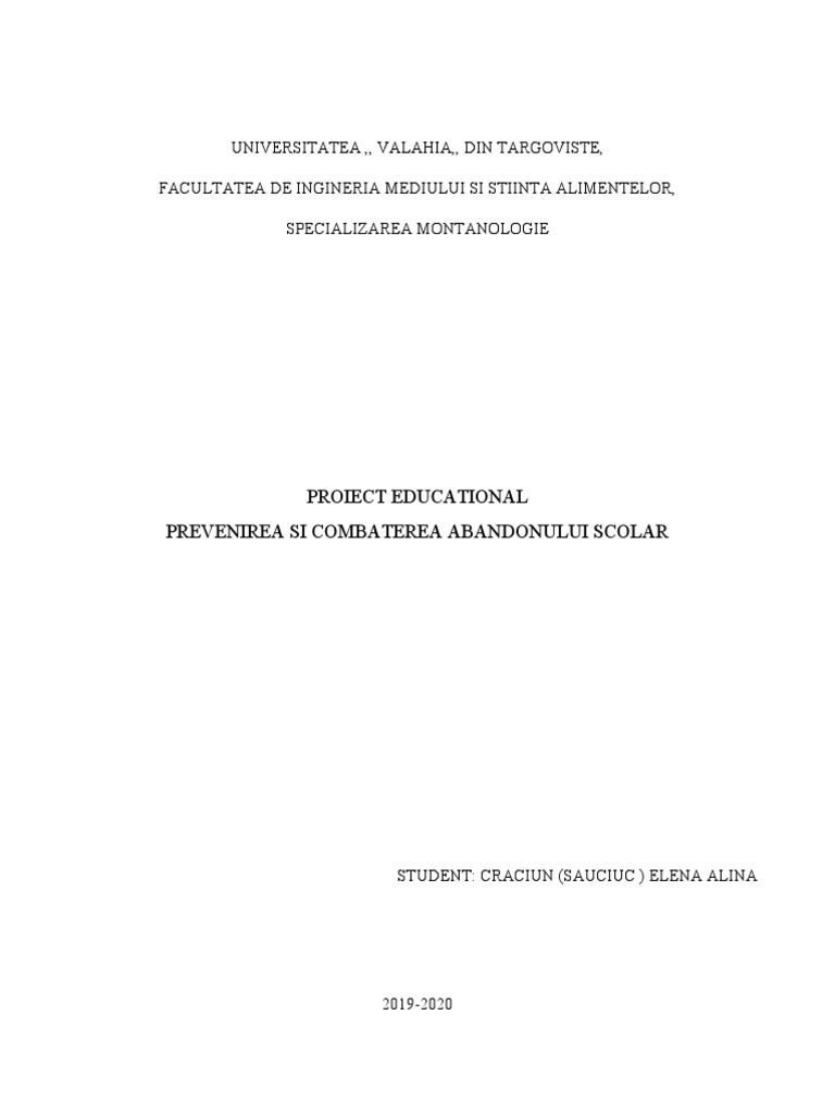 Bullying Proiect Didactic | PDF