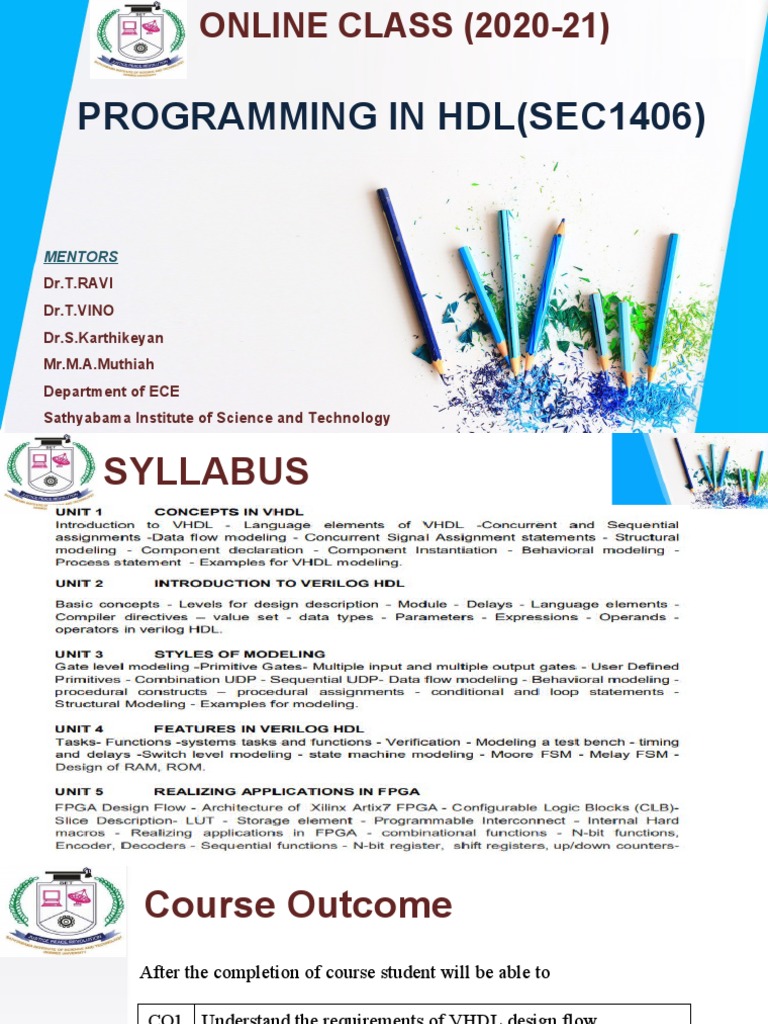 Unit-1 PPT-Concepts in VHDL | PDF | Hardware Description Language ...