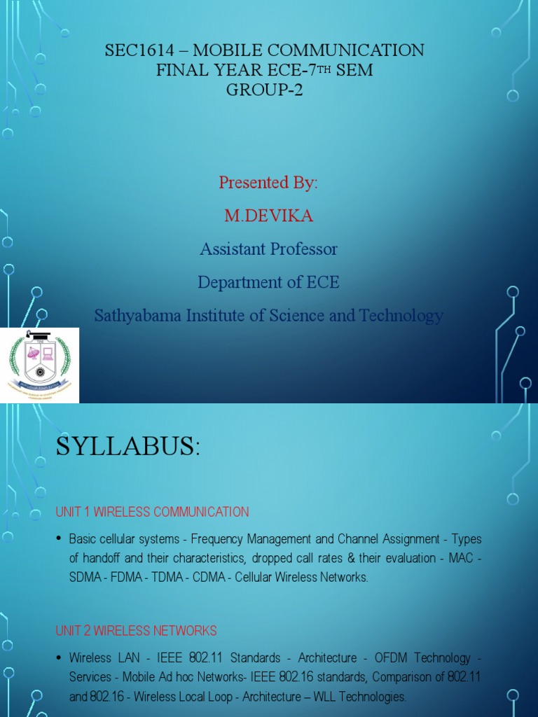 Mobile Communication Technologies: An Overview of the Evolution from 1G ...