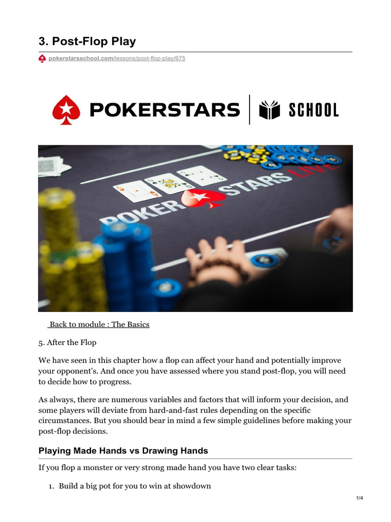 The Basics - 5 After The Flop - 3 Post-Flop Play | PDF | Poker | Games ...