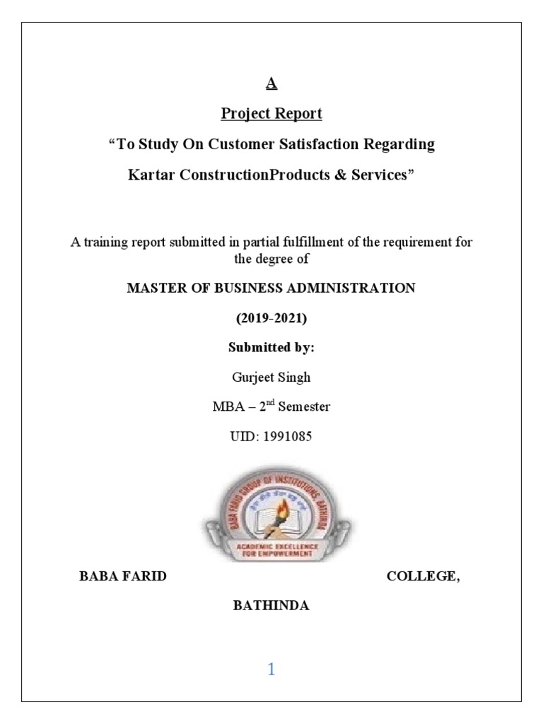 Gurjeet Singh Kartar Construction Customer Satisfaction | PDF ...