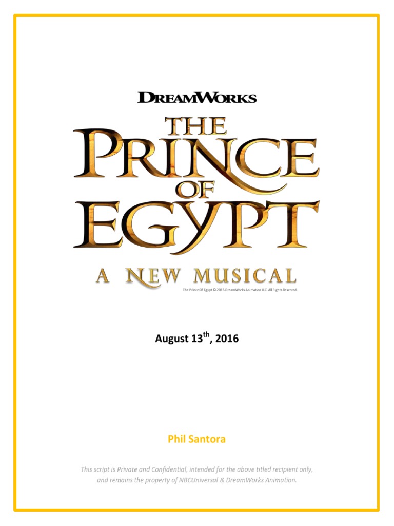 Prince of Egypt, The (2016 Libretto) PDF | PDF | Miriam | Moses