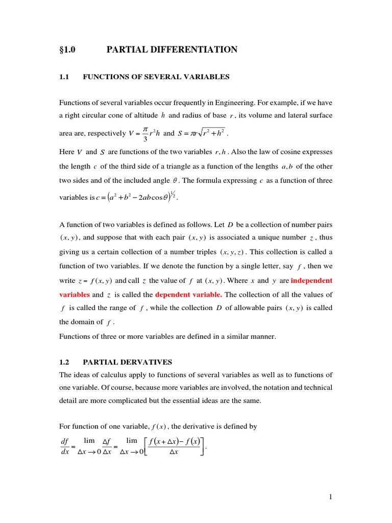 Partial Differentiation Guide | PDF | Power Series | Series (Mathematics)