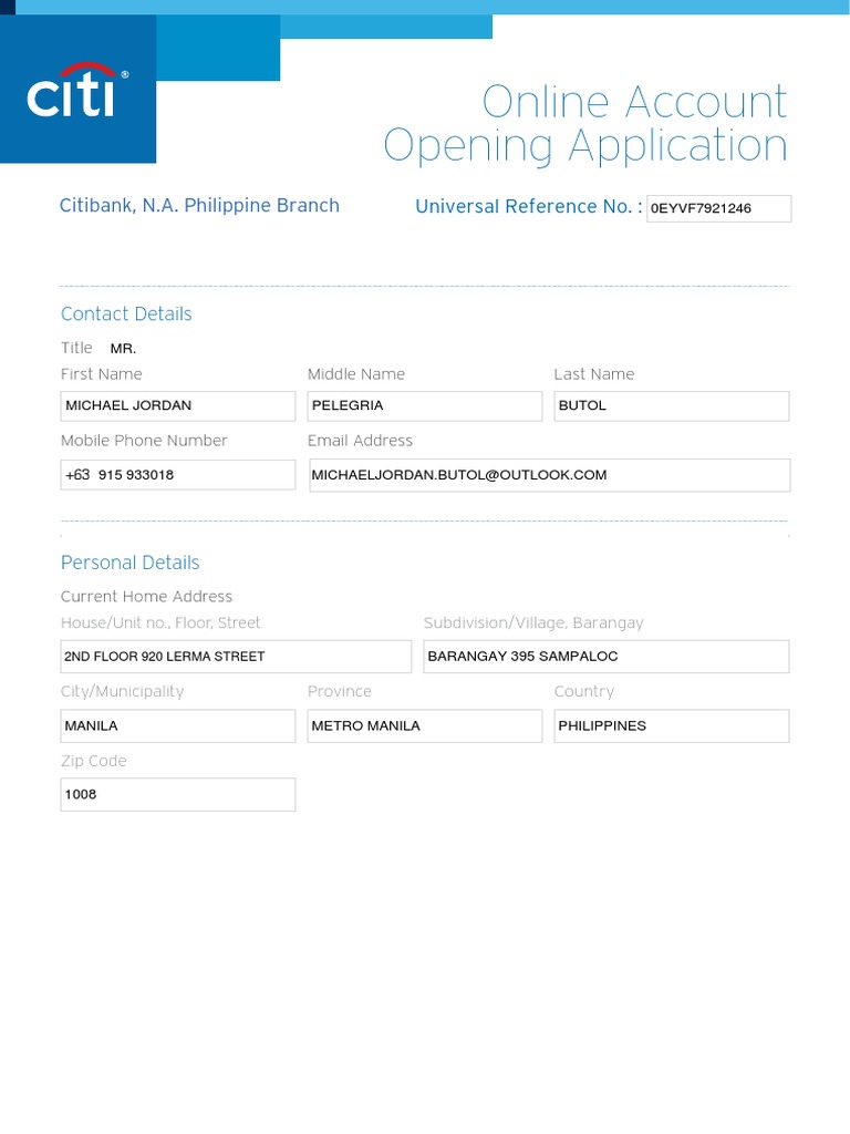 CitiBank Application | PDF | Citigroup | Financial Transaction