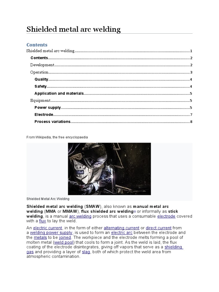 Shielded Metal Arc Welding | PDF | Welding | Construction