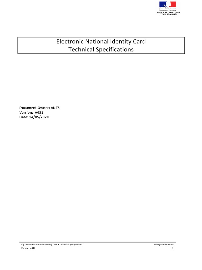 French National Identity Card Specs | PDF | Personal Identification ...
