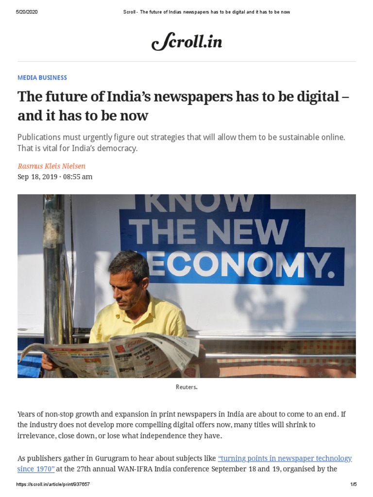 The Future of India's Newspapers Has To Be Digital - Andithastobenow ...