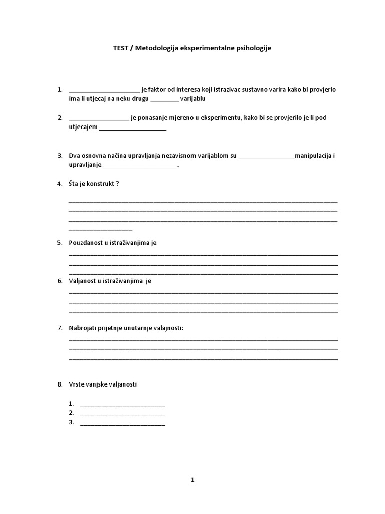 Test Za Provjeru Znanja | PDF