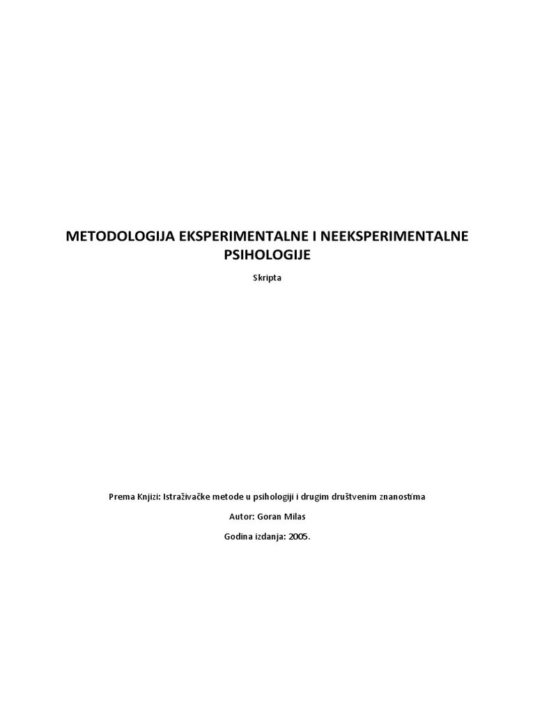 Skripta 2 Metodologija | PDF