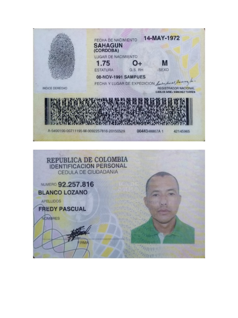 Cedula Civil y Militar Fredy | PDF